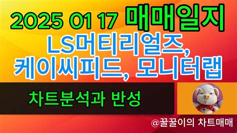 매매일지 Ls머티리얼즈케이씨피드모니터랩 목표가설정방법 Youtube