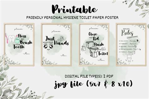 Friendly Personal Hygiene Toilet Poster Graphic By Ammelik Digital