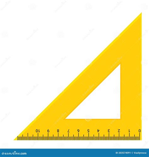 Triangle Measurement Protractor Illustration Icon Triangle Ruller Scale Geometry Vector Tool