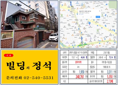 관악구 당곡사거리 20억 준주거지역 꼬마빌딩 실거래가 조회 신림동 1417 19 당곡역 24억 8761만 원 평당