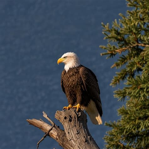 An Eagle With A Bald Head And A Flag In The Background Ai Generated