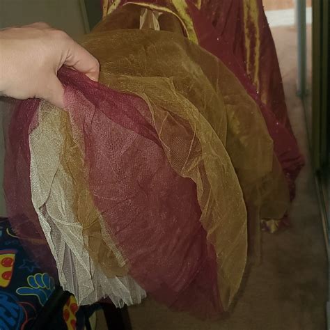 Elegant Dress Mustard Shiny Bronze Color Gem