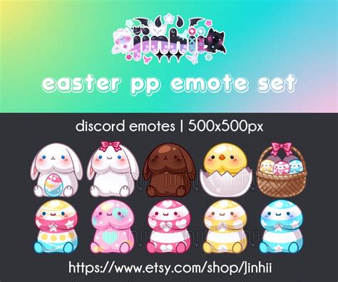 Easter Pp Plush Emote Set Etsy