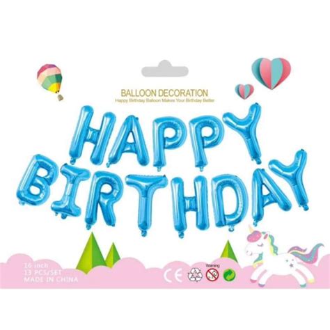 Jual Balon Foil Happy Birthday Biru Set Di Seller Agra Wanajaya Kab Bekasi Blibli
