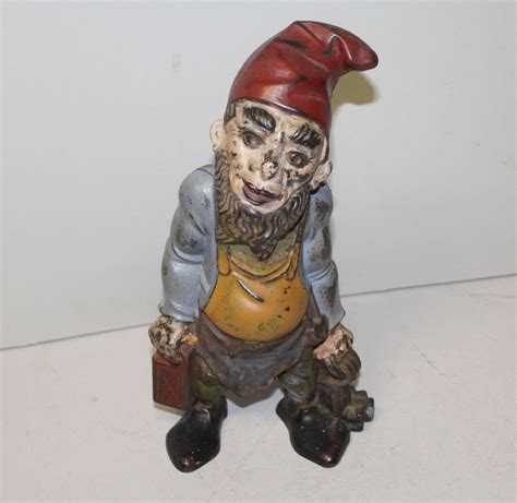 bargain john s antiques antique cast iron door stop gnome holding