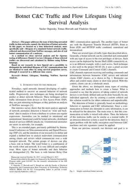 Pdf Botnet Candc Traffic And Flow Lifespans Using Survival Analysis