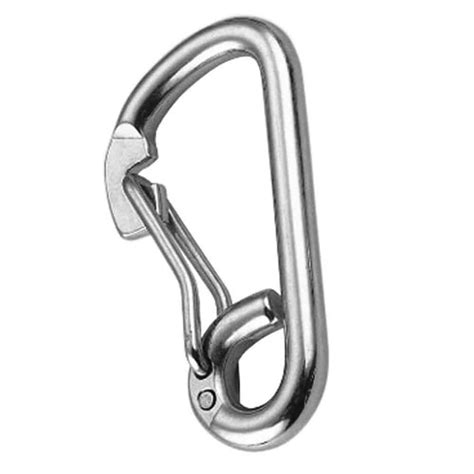 Mousqueton inox A4 AISI 316 pompier ressort asymétrique
