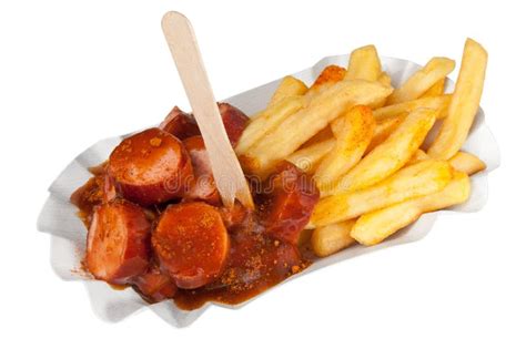 Curry Sausage And Chips Stock Image Image Of Spicy Seasoning 23378661