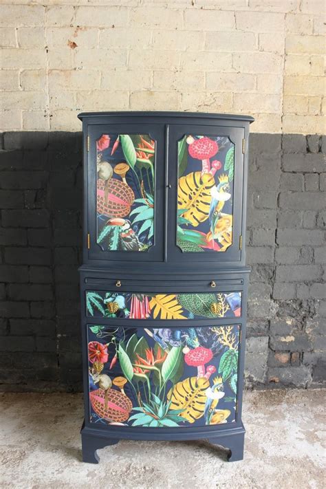 Upcycled Drinks Cabinet With Stunning Wallpaper