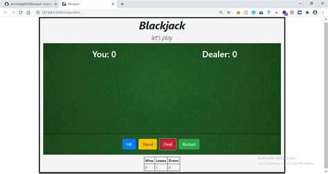 GitHub Abhishekgl Blackjack Automated Card Game Built With Vanilla JS