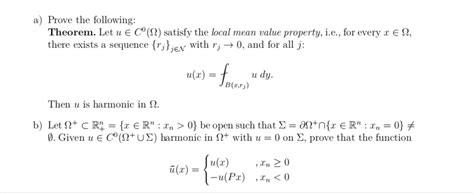 Solved A Prove The Following Theorem Let U∈c0Ω Satisfy