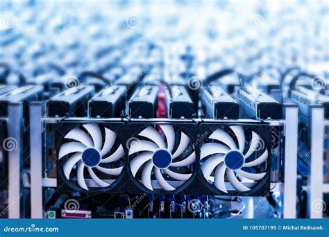 bitcoin miner it device with cooling fans stock image image of