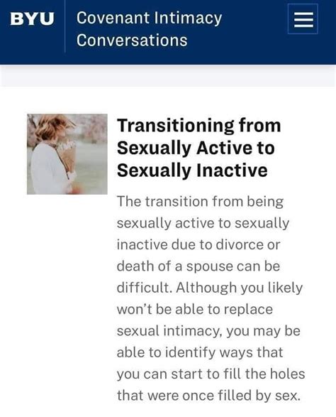 BYU S Website Actually Says Although Divorced Members Likely Wont Be Able To Replace Sexual
