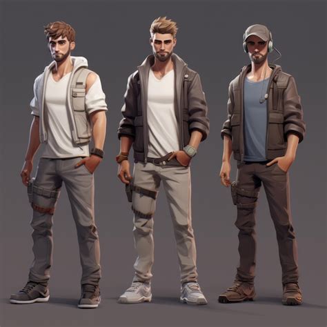Premium Photo Realistic Yet Stylized Male Game Characters For Casual