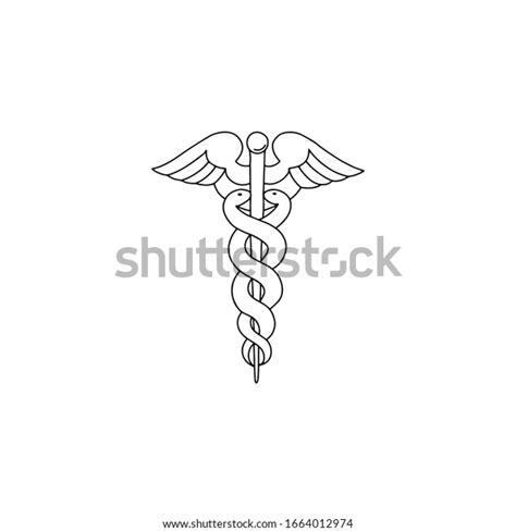 Caduceus Health Symbol Asclepiuss Wand Linear Stock Vector Royalty
