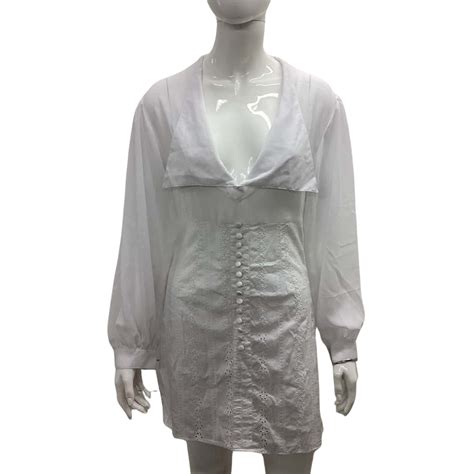 Womens White Long Sleeve Dress