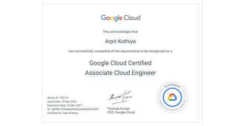 Arpit Rakesh Kothiya On Linkedin Associate Cloud Engineer • Arpit