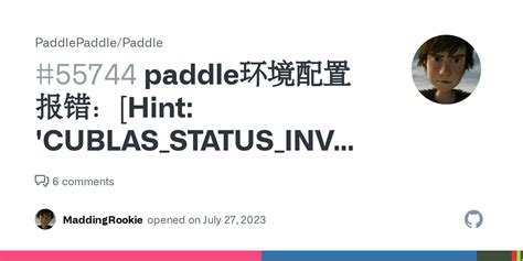 Paddle环境配置报错： Hint Cublasstatusinvalidvalue An Unsupported Value