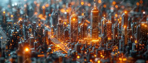 premium photo an abstract image visual of a modern city diorama based