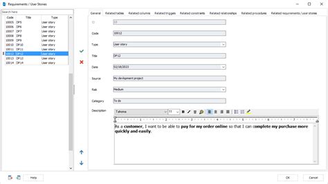Linking User Stories To A Data Model