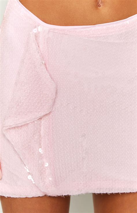 Fashion Melody Pink Sequin Mini Skirt Beginning Boutique Us