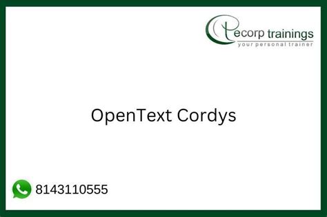 opentext cordys training hyderabad india ecorp trainings