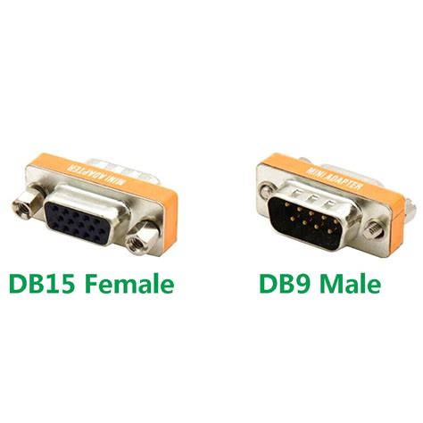 Db9 9 Pin Male To Db15 Hd15 15pin Female Molded Vga Video Adapter
