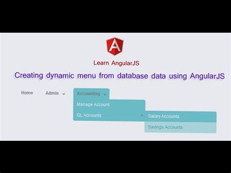 Creating Dynamic Menu From Database Data Using Angularjs Youtube