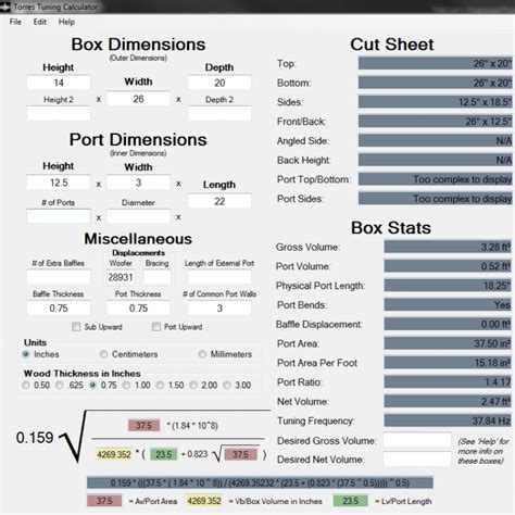 Triticum S Improved Port Area Calculator Page 6 Subwoofers Enclosures Steve Meade Designs