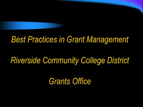Best Practices In Grant Management