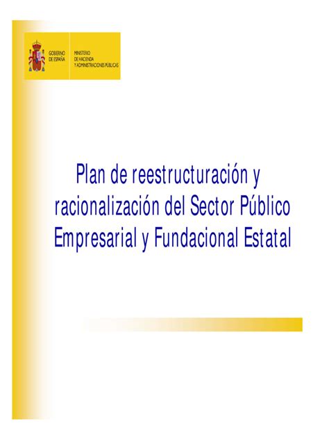 Plan De Reestructuración Y Racionalización Del Sector Público