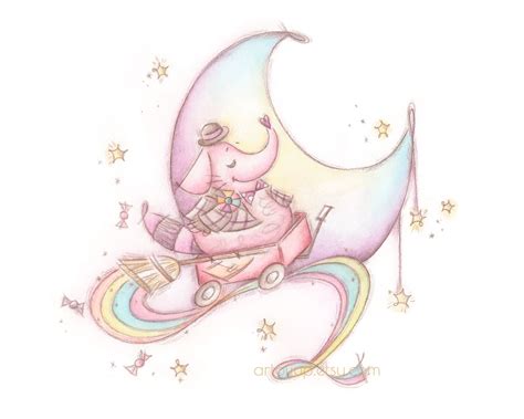 Inside Out Bing Bong Art Print To The Moon Pixar Disney Etsy
