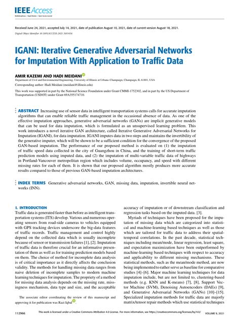 Pdf Igani Iterative Generative Adversarial Networks For Imputation