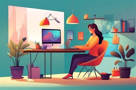 Telecommuting Concept Illustration Premium Ai Generated Image