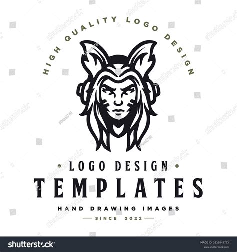 Female Character Vector Logo Templates Stock Vector Royalty Free