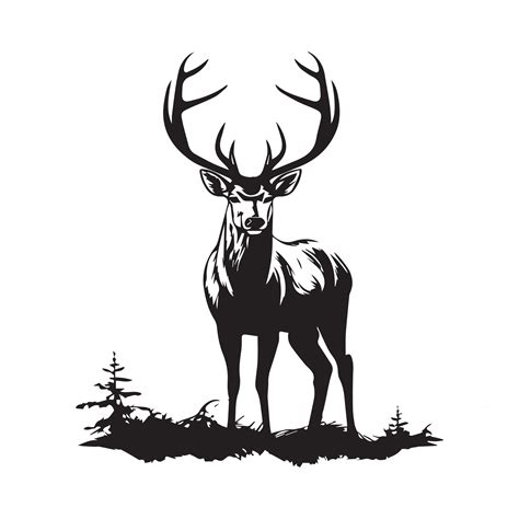 Deer Black Silhouette Vector Character Vector Illustration 25455423