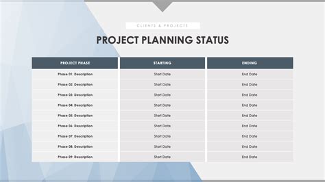 Project Planning Status Slide Annual Report Part Presentation
