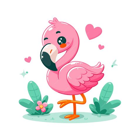 Premium Vector Cute Flamingo Cartoon Vector On White Background