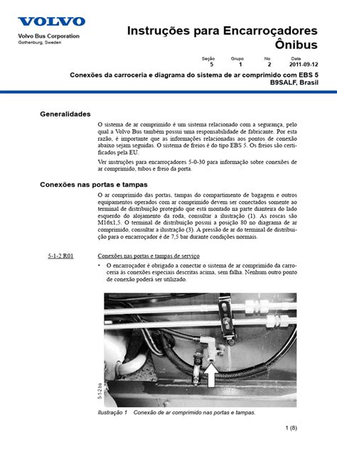 Conexões Da Carroceria E Diagrama Do Sistema De Ar Comprimido B9salf Brasil 5 1 2 1109 Po