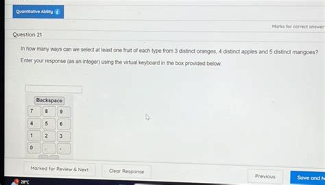 Quantitative Abllity Marks For Correct Answer StudyX