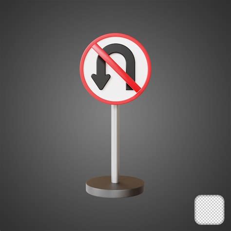 Ilustração 3d de tráfego de sinal de trânsito proibido PSD Premium