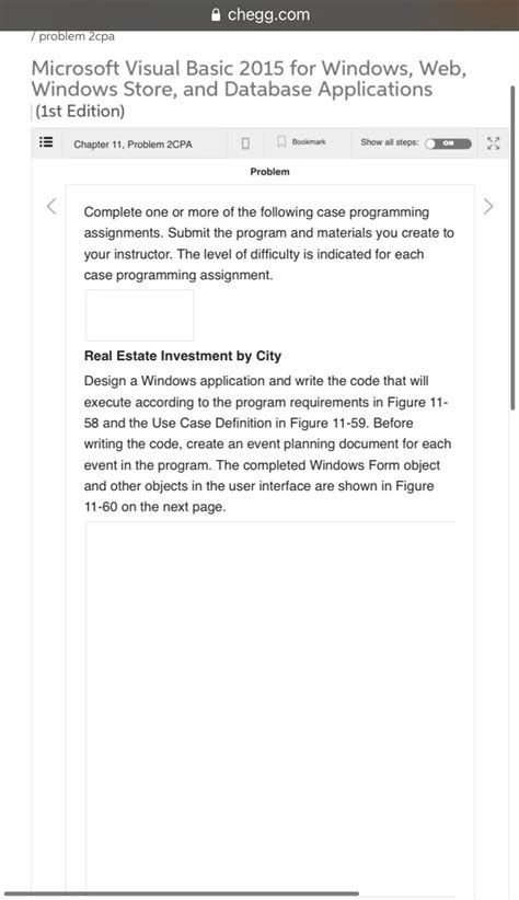 Solved Chegg 7 Problem 2cpa Microsoft Visual Basic 2015 Chegg