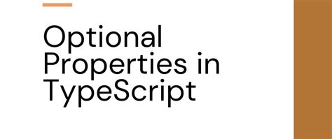 Optional Properties In Typescript Dev Community