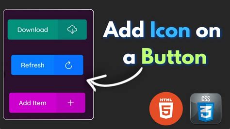 How To Add Icon On A Button In Html Css Youtube