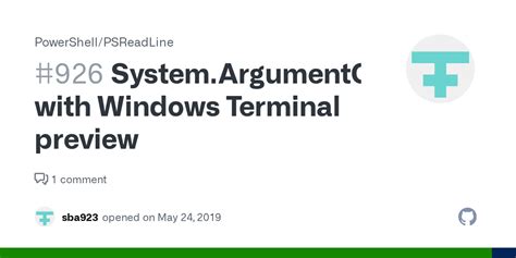 Systemargumentoutofrangeexception With Windows Terminal Preview · Issue 926 · Powershell