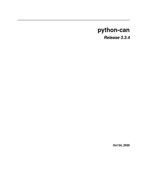 Python Can Readthedocs Io En Master Pdf Method Computer