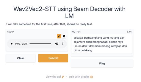 Speech To Text Ctc Web Inference Using Gradio — Malaya Speech Documentation