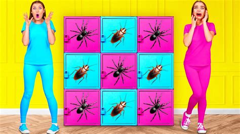 핑크와 블루 미스터리 박스 챌린지 재미있는 도전 Happy Fun Youtube