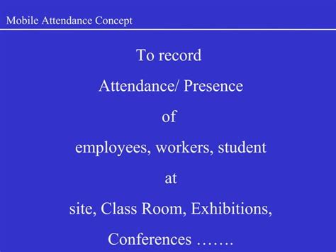 Class Room Attendance Ppt