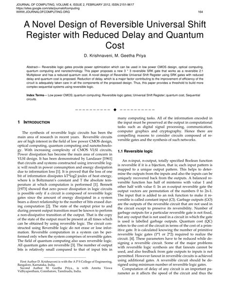 Pdf A Novel Design Of Reversible Universal Shift Register With